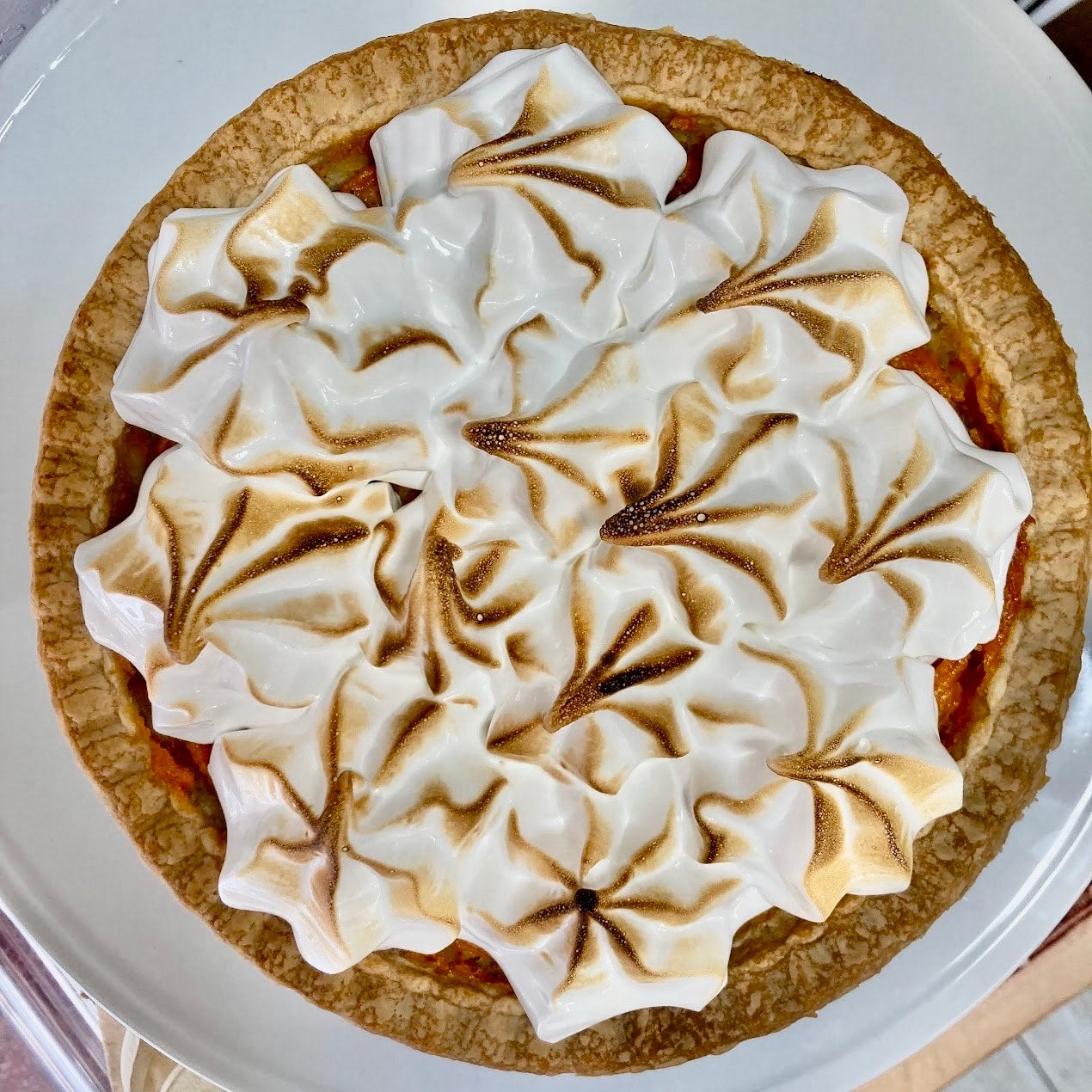 Organic Garnet Yam Sweet Potato Swiss Meringue Pie